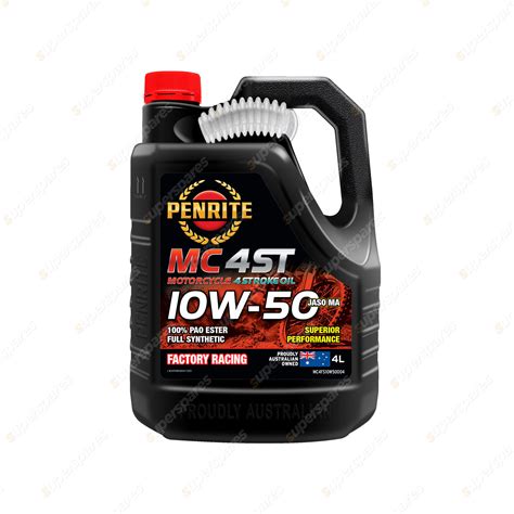 Penrite Full Syn Mc 4st Fs 10w 50 Engine Oil 4l 100 Pao Estr Mc4fs10w50004