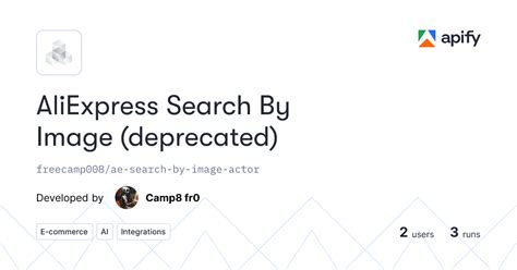 Aliexpress Search By Image Deprecated Api Through Cli Deprecated · Apify