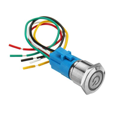 19mm Metal Waterproof 1224v 5pin On Off Push Button Switch Led Power