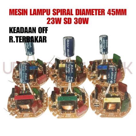 Jual Pcb Mesin Lampu Spiral 23w Sd 30w Resistor Terbakar D45mm Keadaan