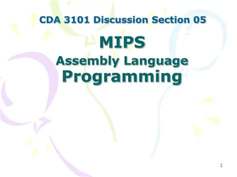 PPT MIPS Assembly Language Programming PowerPoint Presentation Free Download ID 1811092