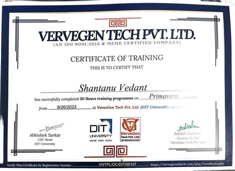 Shantanu Vedant On Linkedin Primavera Projectmanagement Vervegentech Dituniversity…
