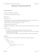 Hw5 Pdf CS 342 Principles Of Programming Languages Homework 5