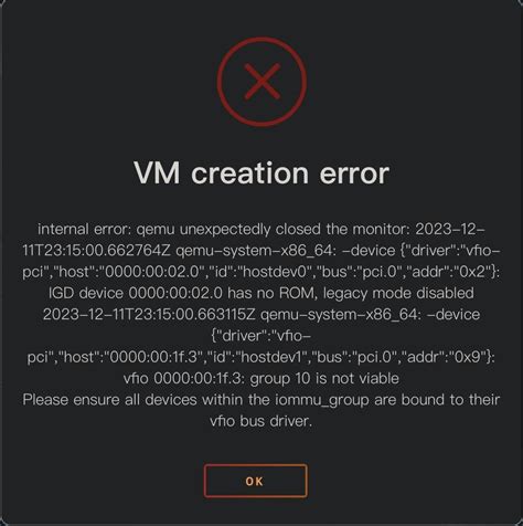 Error When Set Up Vm For Win11 Runraid