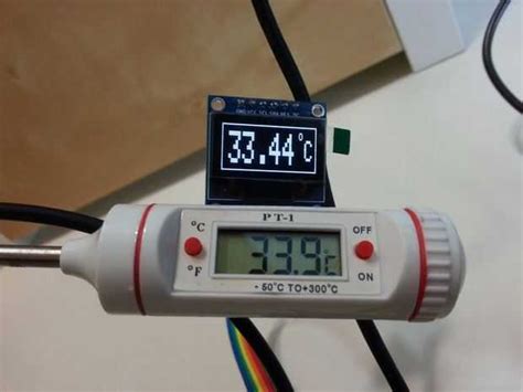Termómetro digital en pantalla OLED con sensor de temperatura NodeMCU ESP ESP E y DS B