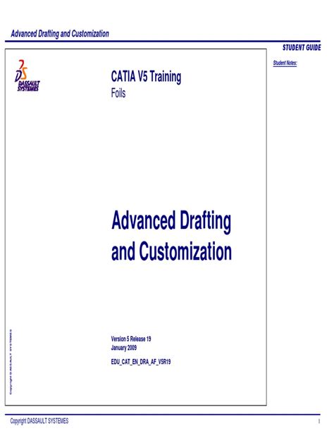Advanced Drafting And Customization Catia V5 Pdf Technical Drawing Icon Computing