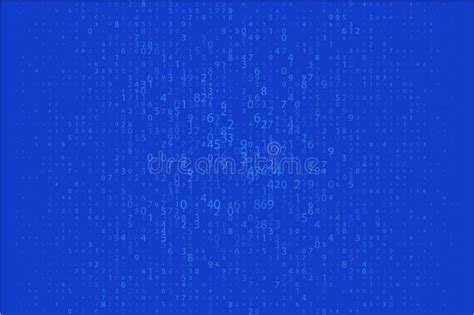 Random Numbers 0 And 9 Background In A Matrix Style Binary Code Pattern With Digits On Screen