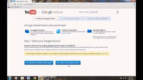 Linking Your Youtube Account To A New Or Existing Google Adsense Account YouTube
