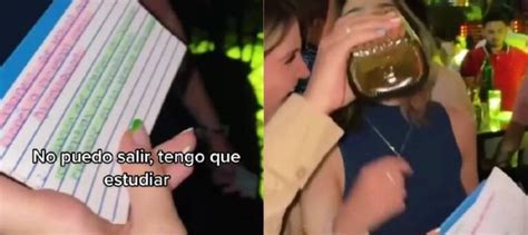 Joven Sale De Fiesta Y Lleva Sus Apuntes Para Estudiar Para Examen