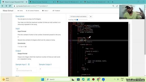Longest Repeated Odd Two Pointer Masai School Youtube