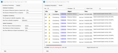 Checking Real Data Sets For Consistency Aimsun