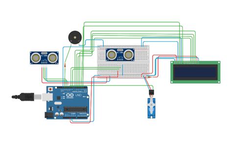 Circuit Design Tempat Sampah Otomatis Anisha Tinkercad