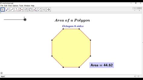 Area Of Polygon Using Geogebra Youtube