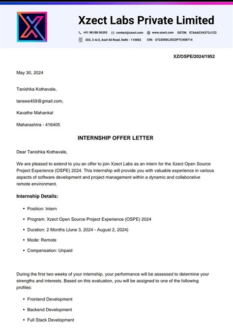 Tanishka Kothavale On Linkedin Internship Frontenddeveloper Xzectlabs Webdevelopment