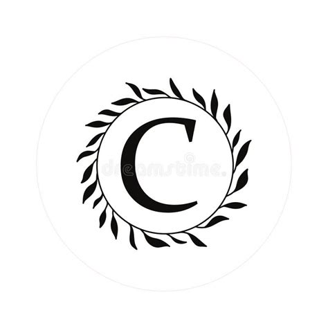 Letter C Initials With Round Floral Frames Vector Monogram Logo Cricut File Stock Vector
