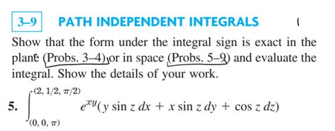 solved path independent integrals 1show that the form under