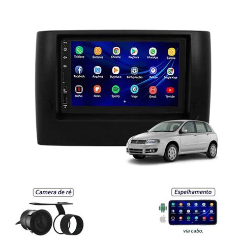 Kit Central Multimídia Mp8 Mp5 Fiat Stilo Com Câmera De Ré Tay Tech Central Multimídia