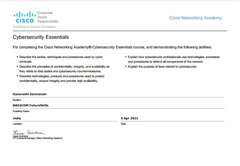 Gunavathi S On Linkedin Cisconetworkingacademy Cybersecurity