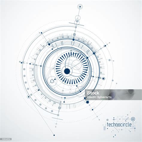 기계적 체계 공학 원과 메커니즘의 형상 부품 드로잉 벡터 기술 계획 웹 디자인 및 배경 화면이 나 배경으로 사용할 수 있습니다 기계 공학에 대한 스톡 벡터 아트 및 기타