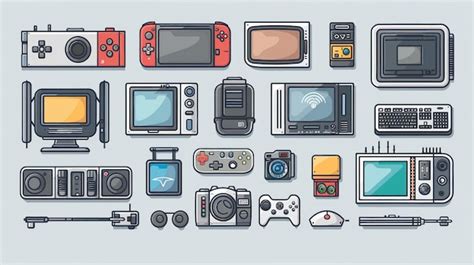 Premium Photo An Outline Drawing Of A Variety Of Electronic Devices
