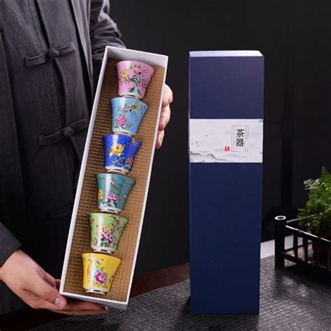 도자기 찻잔 명작 플라워 전통 다기 사케잔 6p세트
