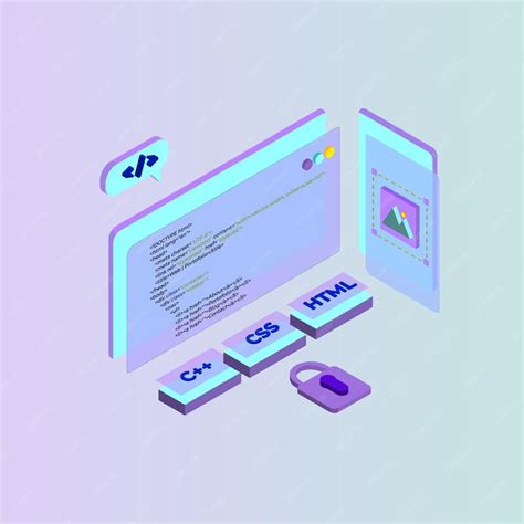 Premium Vector Isometric Programming Concept Illustration