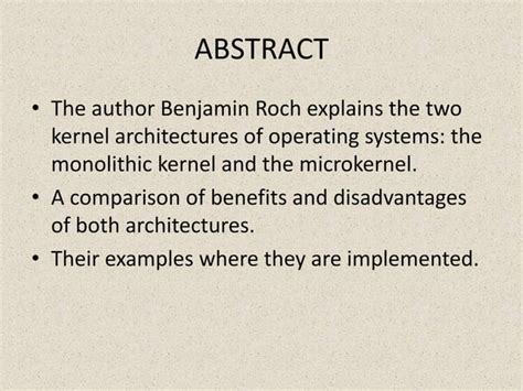 Monolithic Kernel Vs Microkernel Ppt