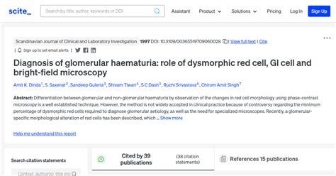 Diagnosis Of Glomerular Haematuria Role Of Dysmorphic Red Cell Gl
