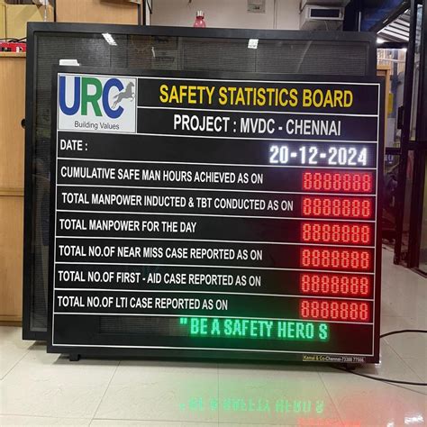 Led Safety Statistics Display Board At 10513800 Inr In Chennai Kamal