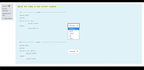 Solved Match The Codes To The Correct Outputs Question 12