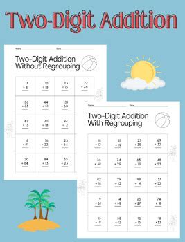 2 Digit Addition With Without Regrouping NO PREP By Fruitful Resources