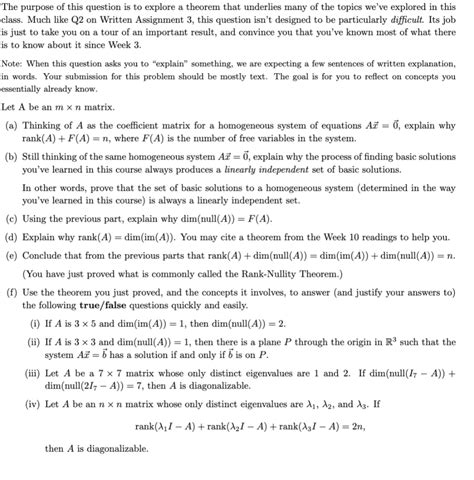 Solved Purpose Of This Question Is To Explore A Theorem That