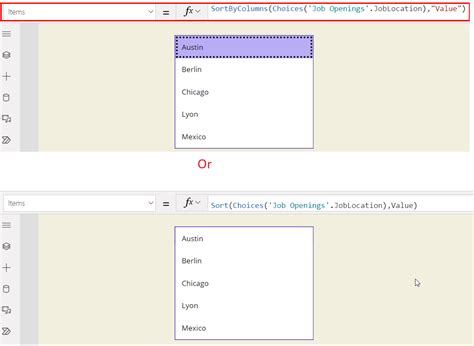how to sort combo box items in power apps enjoy sharepoint