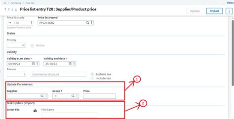 Mass Update Price List Using A Tag Instead Of Updating Line Wise Through Standard Template