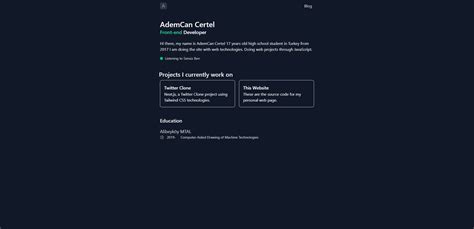 Github Ademcancertel Zzportfolio 🤙 It Was Made Using Nuxtjs