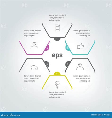 Hexagonal Diagram Schema Infographics Element Cartoon Vector CartoonDealer