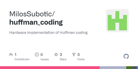 Github Milossubotichuffmancoding Hardware Implementation Of