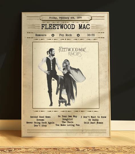 Fleetwood Mac Posters Fleetwood Mac Album Cover Poster Tracklist Poster
