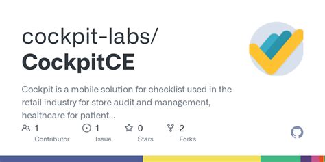 GitHub Cockpit Labs CockpitCE Cockpit Is A Mobile Solution For Checklist Used In The Retail
