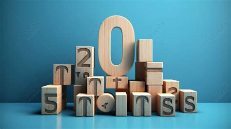 백분율 기호가 있는 파란색 나무 블록 파란색 배경의 3d 그림 기호 그림 배경 파란색 그림 배경 나무 블록 배경 이미지 Hd 기호 그림 파란색 그림 나무 블록