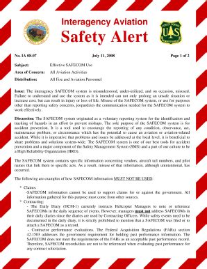 Fillable Online Safety Alert Fax Email Print PdfFiller