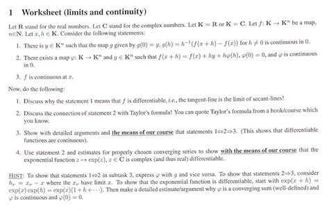Question About Limits And Continuity