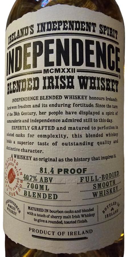 Independence Blended Irish Whiskey Ratings And Reviews Whiskybase