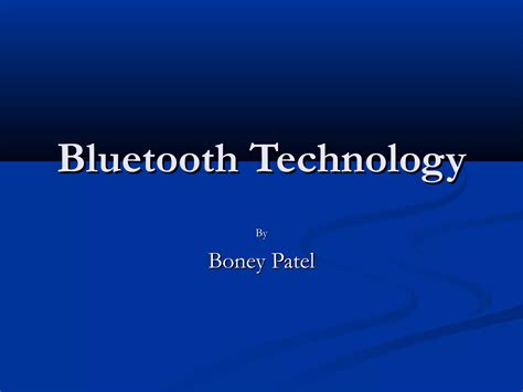 Bluetooth Ppt PPT