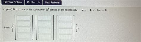 Solved Point Find A Basis Of The Subspace Of Chegg