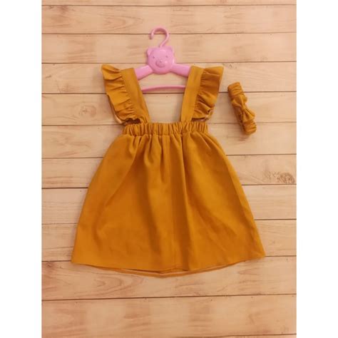 کمدا قیمت و خرید سارافون ساسبندی دخترونه رنگ خردلی سایز در کپشن ذکر