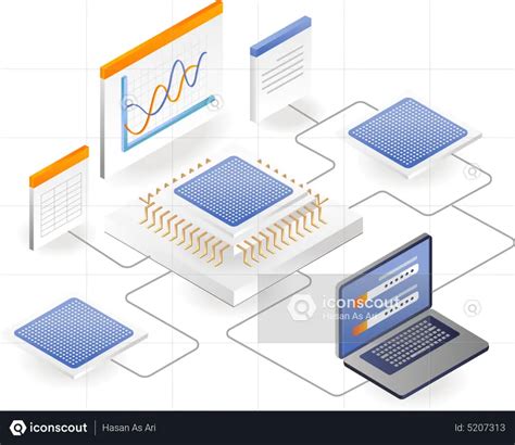 Computer Network Chip Data Analysis Illustration Free Download Business Illustrations Iconscout