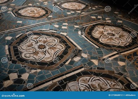 Close Up Of An Intricate Tile Pattern On A Floor Or Wall Stock Illustration Illustration Of