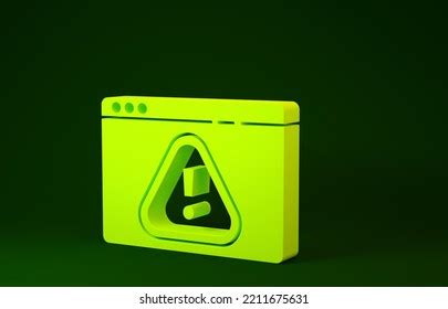 Yellow Browser Exclamation Mark Icon Isolated Stock Illustration