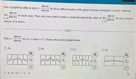 Solved Use A Graphing Utility To Plot Y Sinmxsinnx For Three Chegg